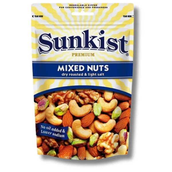 Sunkist Premium Mixed Nuts Dry Roasted & Light Salt 150g - Spice N Nuts